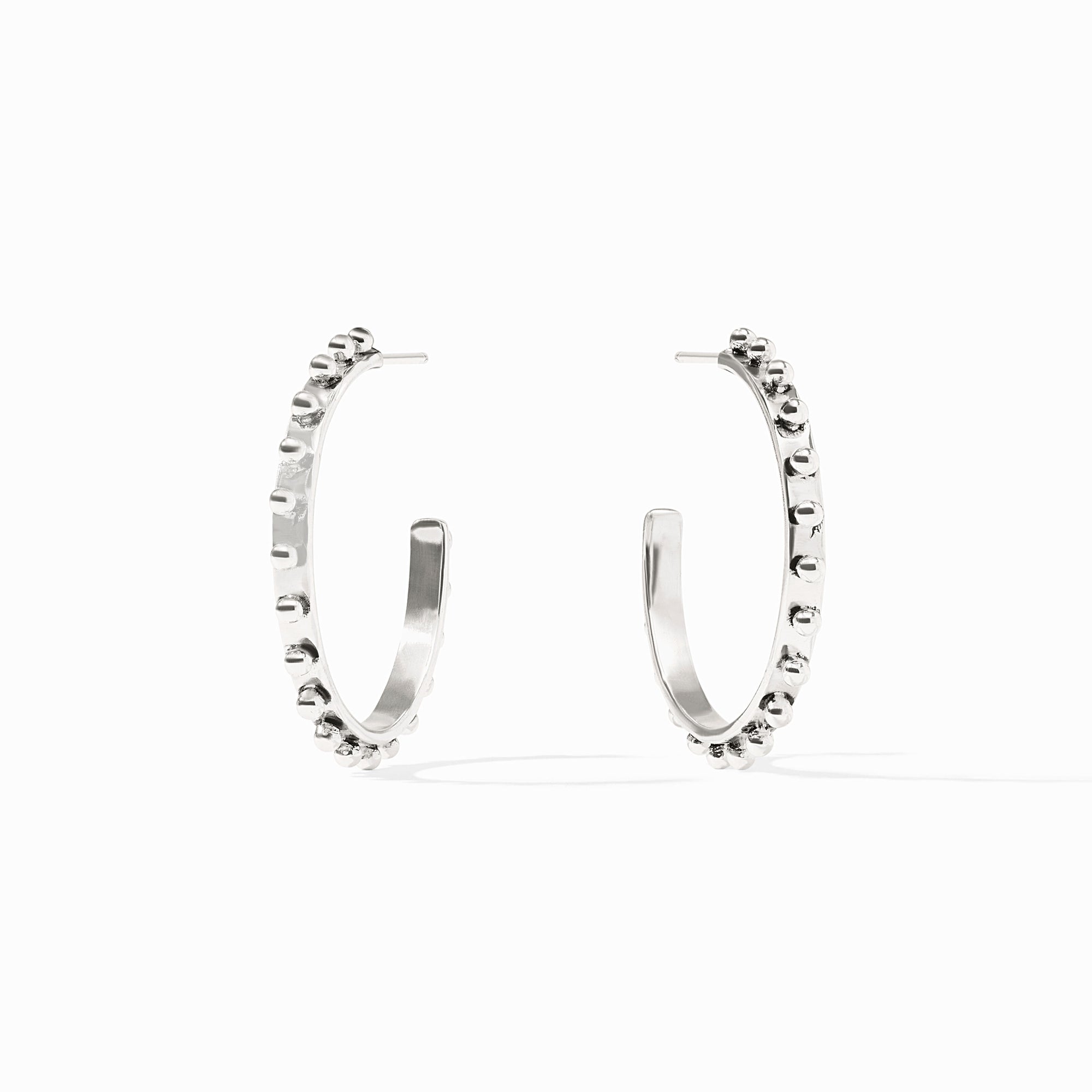 SoHo Studded Silver Hoop Earrings | Julie Vos
